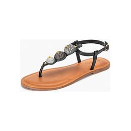 Inuovo Leder-Sandalen in Schwarz - 36% | Gr&ouml;&szlig;e 37 | Damen-sandalen