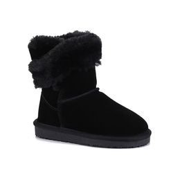 Gooce Leder-Winterboots "Florine" in Schwarz - 58% | Gr&ouml;&szlig;e 35 | Kinderstiefel