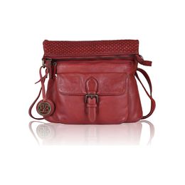 Bellicci Leder-Umh&auml;ngetasche "Eva" in Rot - (B)34 x (H)29 x (T)4,5 cm - 59% | Damen-taschen