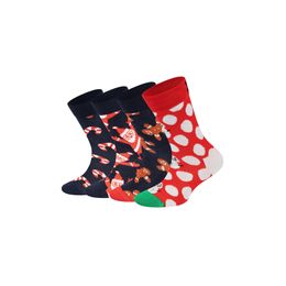 Happy Socks Socken 'Happy Holidays' Jungen Gr&ouml;&szlig;e 33/35 dunkelblau / rot / schwarz / wei&szlig;