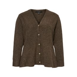 Vero Moda Curve Strickjacke 'VMCgrace' Damen Gr&ouml;&szlig;e L braunmeliert