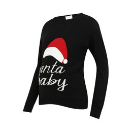 MAMALICIOUS Umstand Pullover 'MLSANTA BABY' Damen Gr&ouml;&szlig;e L rot / schwarz / wei&szlig;