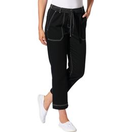 CR&Eacute;ATION L Damen 7/8-Jeans Schlupfform, mit Dehnbund schwarz Gr&ouml;&szlig;e 38