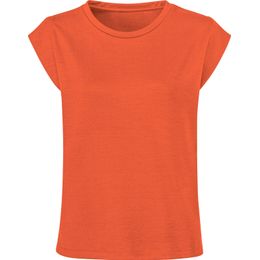 Heine Damen Rundhalsshirt mit &uuml;berschnittenen Schultern orange Gr&ouml;&szlig;e 46