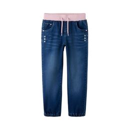 name it Jeans M&auml;dchen Gr&ouml;&szlig;e 122 dunkelblau / rosa
