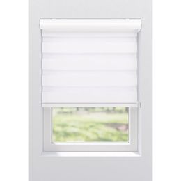 my home Doppelrollo &raquo;Greta&laquo; Lichtschutz ohne Bohren freih&auml;ngend mit Kassette, Befestigung mit Klemmtr&auml;gern wei&szlig; Polyester