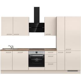 Nobilia K&uuml;chenzeile &raquo;"Laser II", Ausrichtung w&auml;hlbar, Breite 300 cm&laquo; vormontiert, wahlw. mit unterschiedlichen E-Ger&auml;ten-Sets beige