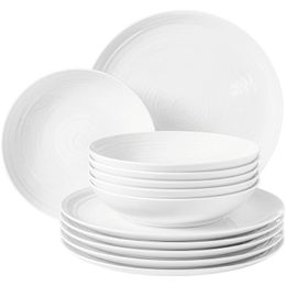 Seltmann Weiden Tafelservice &raquo;Geschirr-Set Terra&laquo; Geschirr, Teller Set, wei&szlig;, Made in Germany, 12 Teile, f&uuml;r 6 Personen wei&szlig; Porzellan
