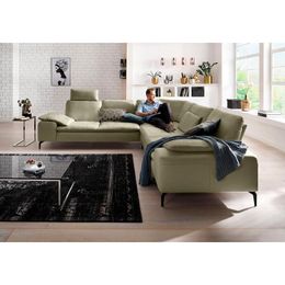 W.Schillig Ecksofa &raquo;valentinoo, Designsofa, elegant und bequem, L-Form&laquo; mit Sitztiefenverstellung, Breite 318 cm gr&uuml;n Longlife Xtra-Leder Z69: Das 