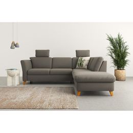 Home Affaire Ecksofa &raquo;Trelleborg L-Form&laquo; Federkern-Polsterung, wahlweise mit Bettfunktion und Stauraum braun 100% Polyester