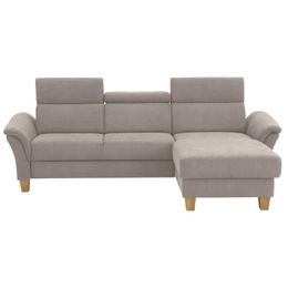 Home Affaire Ecksofa &raquo;Conville L-Form&laquo; Federkern, wahlweise mit Bettfunktion und Bettkasten bzw. Stauraum grau 100% Polyester