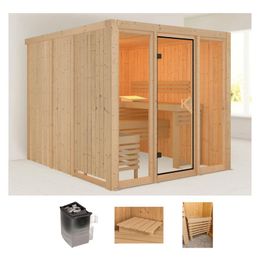 Welltime Sauna &raquo;Artja&laquo; Set, Ofen 9 kW integr. Strg beige