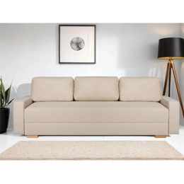 Home Affaire 3-Sitzer &raquo;SHERIDIAN Schlafsofa mit Bettkasten, in Feincord & Velvet&laquo; mit Wellenunterfederung, moderne Bez&uuml;ge, B/H/T 225/94/80 beige 100% 