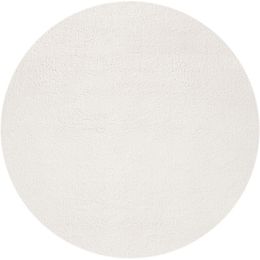 MERINOS Teppich &raquo;Loft 37&laquo; rund 16 mm H&ouml;he Kunstfellteppich besonders weich und kuschelig, Fell Haptik beige Polyester