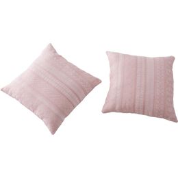 OTTO home Kissenbez&uuml;ge &raquo;Toscana Kissenbezug&laquo; passend zur Tagesdecke Toscana, in Gr&ouml;&szlig;e 50x50 cm rosa Polycotton, Obermaterial: 60% Baumwolle, 40% 