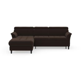 Sit & More sit&more Ecksofa &raquo;Marano L-Form&laquo; inklusive Kopfteilverstellung, wahlweise mit Bettfunktion, Bettkasten braun 98% Polyester, 2% Polyamid