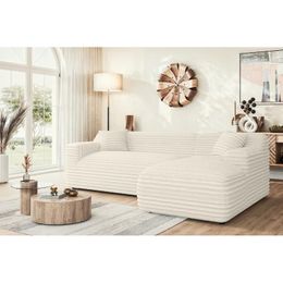 Home Affaire Ecksofa &raquo;LILLIANA Designsofa, L-Form mit Recamiere rechts/links bestellbar&laquo; L-Form mit Wellenunterfederung, Ma&szlig;e B/T/H: 256/160/76 cm 