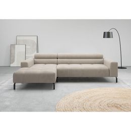 Home Affaire Ecksofa &raquo;Ecksofa Claya, L-Form, Kopfteilverstellung, Breite 258 cm&laquo; Moderne Steppung, weicher Polsteraufbau & saugroboterfreundliche H&ouml;he