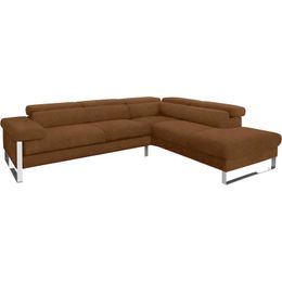 W.Schillig Ecksofa &raquo;finn, toller Sitzkomfort, L-Form, hochwertige Verarbeitungsdetails&laquo; German Design Award 2016, Fu&szlig;gestell Chrom gl&auml;nzend, Breite 