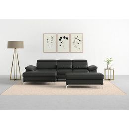 Sit & More sit&more Ecksofa &raquo;Cabrio L-Form, B: 295 cm, mit Sitztiefen-, Arm- & Kopfteilverstellung&laquo; 2 Nierenkissen, Federkern, optional Bettfunktion und Stauraum