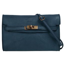 Samantha Look Damen Umh&auml;ngetasche echt Leder, Made in Italy blau