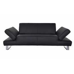 W.Schillig 2-Sitzer &raquo;taboo Designsofa mit hohem Sitzkomfort&laquo; mit Normaltiefe, inklusive Armlehnenverstellung schwarz Flachgewebe S22 (100% Polyester);