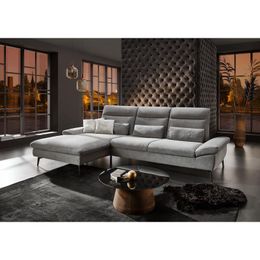 Hukla Ecksofa &raquo;HU-HP22156 L-Form&laquo; inkl. Kopfpolsterverstellung, optional mit Sitztiefenverstellung grau 100% recyceltes Polyester
