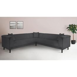 Home Affaire Ecksofa &raquo;AGNIA L-Form B/T/H: 244/244/71 cm&laquo; incl. Zierkissen, gleichschenklig, auch in Cord grau 100% Polyester