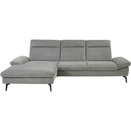 Hukla Ecksofa &raquo;HU-HP22156 L-Form&laquo; inkl. Kopfpolsterverstellung, optional mit Sitztiefenverstellung grau 100% recyceltes Polyester