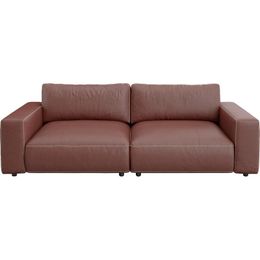 Musterring Big-Sofa &raquo;LUCIA&laquo; in vielen Qualit&auml;ten und 4 unterschiedlichen N&auml;hten, 2,5-Sitzer braun Flachgewebe FLORIS (100% Polyester);Flachgewebe VALMONT (60% 