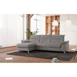 Sit & More sit&more Ecksofa &raquo;Astoria L-Form&laquo; wahlweise mit motorischer Relaxfunktion grau 100% Polyester