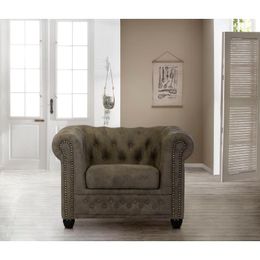 Home Affaire Chesterfield-Sessel &raquo;Rysum Sessel&laquo; passend zur Serie "Rysum" B/T/H: 94/86/72 cm grau Luxus-Microfaser Lederoptik (100% Polyester)
