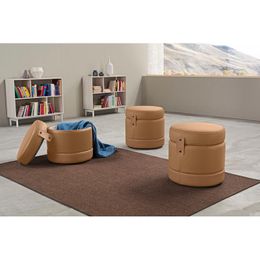 Egoitaliano Hocker &raquo;Tonder, Designhocker als Blickfang mit tollen Details&laquo; 1 Stk. tlg. inkl. Stauraum braun Luxus-Micofaser Lederoptik (100% Polyester) ist ein 