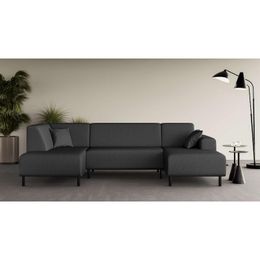 Home Affaire Wohnlandschaft &raquo;ARROS U-Form mit Wellenunterfederung, Ma&szlig;e B/T/H: 300/163/81 cm&laquo; incl. Zierkissen, mit Recamiere links/rechts bestellbar,