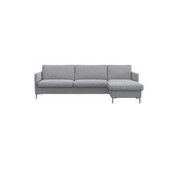 FLEXLUX Ecksofa &raquo;Fiore, super Sitzkomfort durch Kaltschaum im Sitz, L-Form&laquo; schmale Armlehnen, F&uuml;&szlig;e Alu+ Eiche grau 100% Polyester