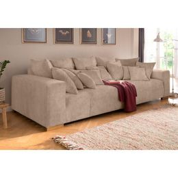Home Affaire Big-Sofa &raquo;Neapel&laquo; mit vielen losen Kissen, in 2 Bezugsqualit&auml;ten beige Luxus-Microfaser (100% Polyester);Luxus-Microfaser Lederoptik (100