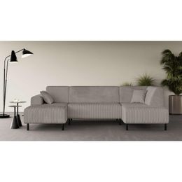 Home Affaire Wohnlandschaft &raquo;ARROS U-Form mit Wellenunterfederung, Ma&szlig;e B/T/H: 300/163/81 cm&laquo; incl. Zierkissen, mit Recamiere links/rechts bestellbar,