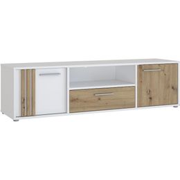 FORTE Lowboard &raquo;Cardigan TV-Board, TV-Schrank&laquo; TV-Board, 2 farbig, Stauraum Kabelf&uuml;hrung wei&szlig; Spanplatte