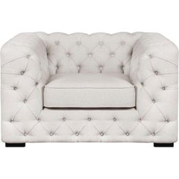 Home Affaire Chesterfield-Sessel &raquo;Kalina Sessel&laquo; mit klassischer Chesterfield-Knopfheftung, sehr hochwertige Qualit&auml;t beige 100% Polyester