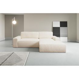 WERK2 Ecksofa &raquo;Rotterdam-L, kuschelweicher Cord oder Breitcord, L-Form, Breite 267 cm&laquo; Design Ecksofa mit Schlaffunktion & Bettkasten, Breitcord, 
