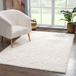 Carpet City Hochflor-Teppich &raquo;Focus 2997&laquo; rechteckig 20 mm H&ouml;he L&auml;ufer, Boho, Hochtief-Muster/ 3D-Effekt, f&uuml;r Wohnzimmer, Schlafzimmer beige Polypropylen