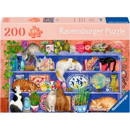 Ravensburger Puzzle &raquo;Feel Well & Puzzle, Katzen im Regal&laquo; XL, f&uuml;r Erwachsene, Made in Europe bunt