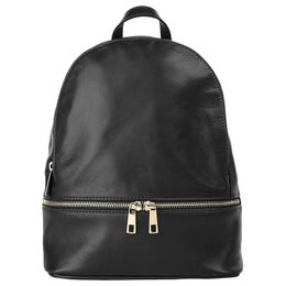 Pike Pik&eacute; Damen Cityrucksack echt Leder, Made in Italy schwarz B/H/T: 28cm x 24cm x 9cm, onesize