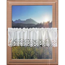 HOSSNER - ART OF HOME DECO Querbehang &raquo;Rie&szlig;ersee&laquo; Stangendurchzug 1 Stk. tlg. mit Ausbrenner-Stickerei beige Polyester