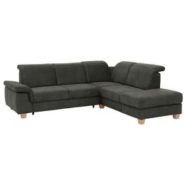 Home Affaire Ecksofa &raquo;Dalia L-Form&laquo; mit Federkernpolsterung, wahlweise mit Bettfunktion, Bettkasten grau Luxus-Microfaser Florence (100% Polyester);
