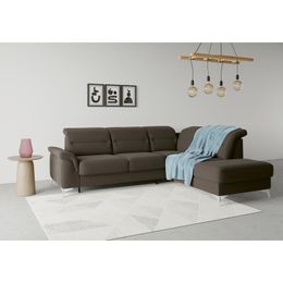 Sit & More sit&more Ecksofa &raquo;Sinatra L-Form&laquo; mit Ottomane, optional mit Kopfteilverstellung und Armteilfunktion braun 90% Polyester, 10% Polyamid