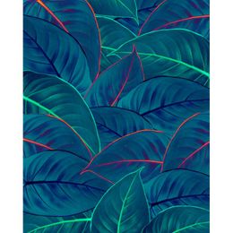 Komar Vliestapete &raquo;Digitaldruck Vlies - Foliage - Gr&ouml;&szlig;e 200 x 250 cm&laquo; bedruckt glatt Wohnzimmer, Schlafzimmer blau Vlies