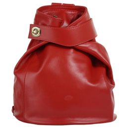 Pike Pik&eacute; Damen Cityrucksack echt Leder, Made in Italy rot B/H/T: 31cm x 29cm x 16cm, onesize