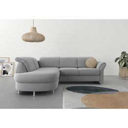 Sit & More sit&more Ecksofa &raquo;Apulia L-Form&laquo; wahlweise Bettfunktion, Bettkasten und Kopf- und Armteilverstellung grau Webstoff (100% Polyester);Struktur weich (90