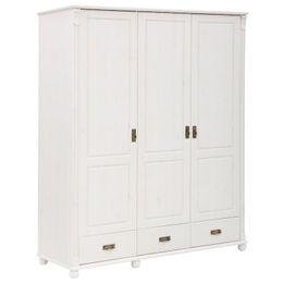 OTTO home Dreht&uuml;renschrank &raquo;"Aimo", 3 t&uuml;rig, Landhausstil, Kassetten&laquo; B/H/T ca. 152/191/59 cm, aus Massivholz; FSC -Holz, Messinggriffe, Schubladen, 
